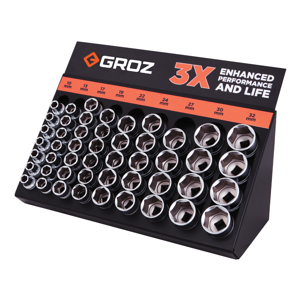 GROZ Socket Merchandiser 49 pc Socket Set SKT/H/1-2/UG/ST50 – Industrofy